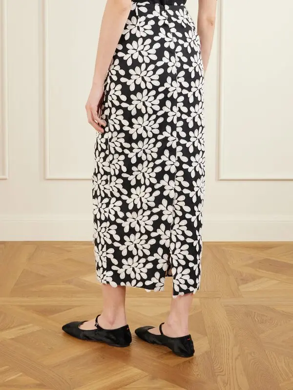 DESTREE Monica Embroidered Midi Skirt