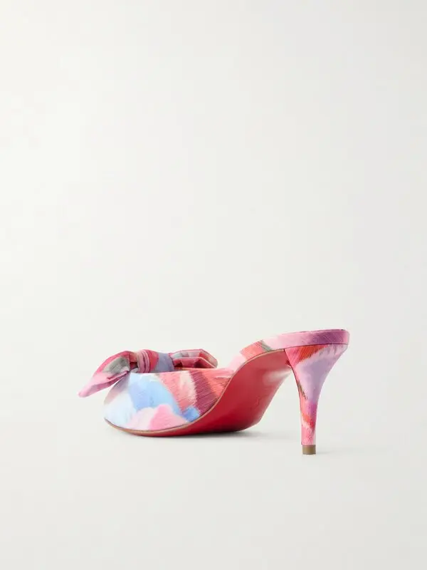 CHRISTIAN LOUBOUTIN Mulazee 60 Crepe De Chine Kitten Heel Mules - Multi