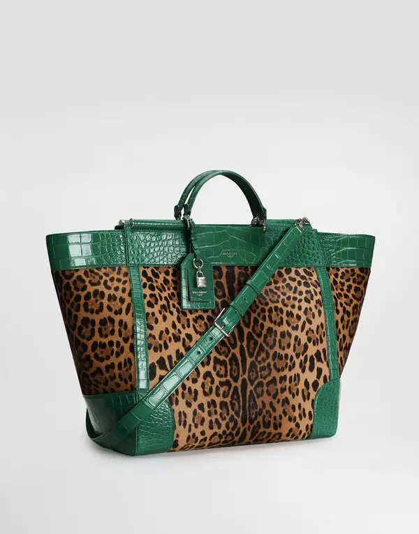 Dolce & Gabbana Sicily Handbag In Leo Pony And Polished Alligator - Print