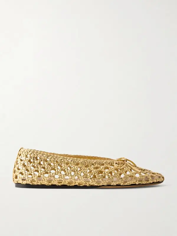 Le Monde Beryl Woven Leather Ballet Flats - Gold