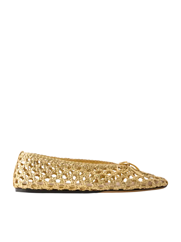 Le Monde Beryl Woven Leather Ballet Flats - Gold