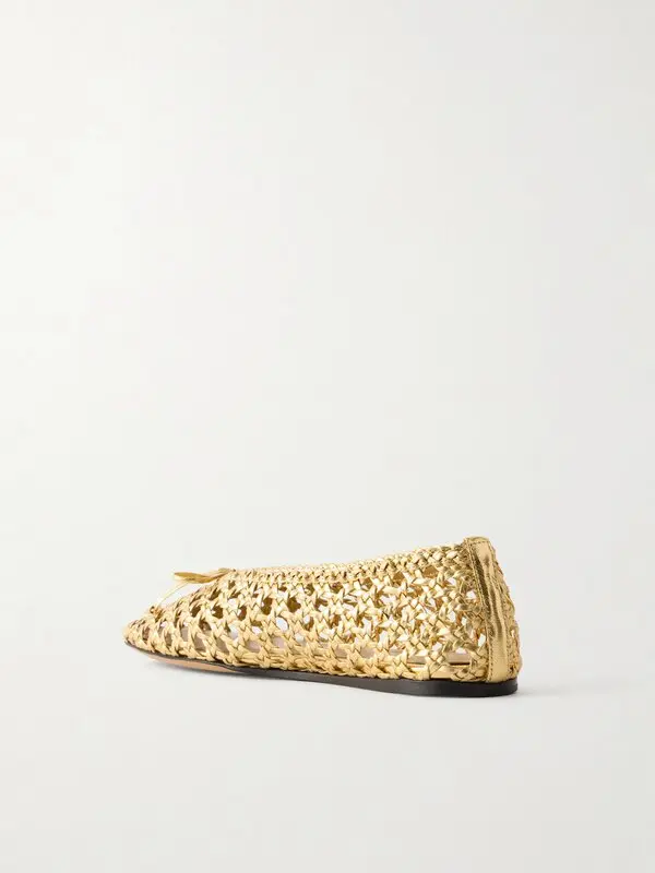 Le Monde Beryl Woven Leather Ballet Flats - Gold