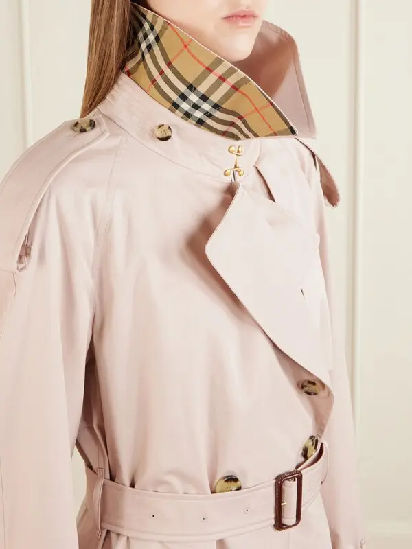 Burberry Fitzrovia Double-breasted Cotton-gabardine Trench Coat - Pink