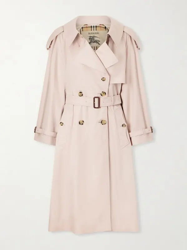 Burberry Fitzrovia Double-breasted Cotton-gabardine Trench Coat - Pink