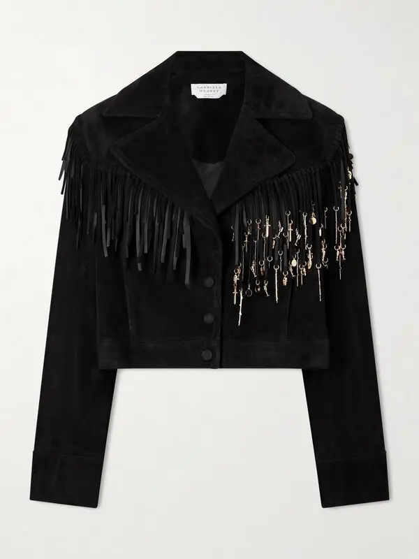 Gabriela Hearst Azra Fringed Suede Jacket - Black