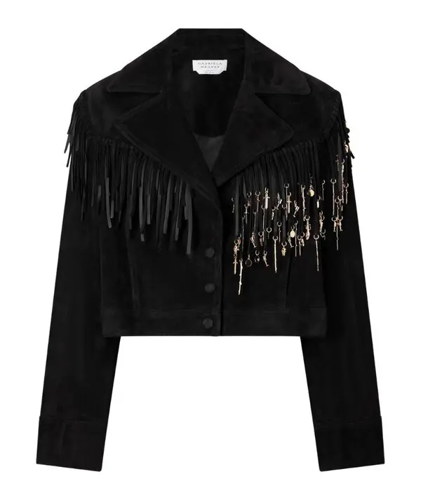 Gabriela Hearst Azra Fringed Suede Jacket - Black