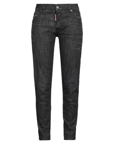 Dsquared2 Jeans In Cotton, Elastane, And Calfskin - Black