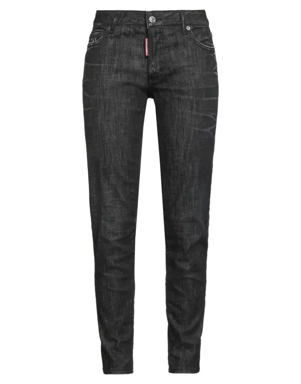 Dsquared2 Jeans In Cotton, Elastane, And Calfskin - Black