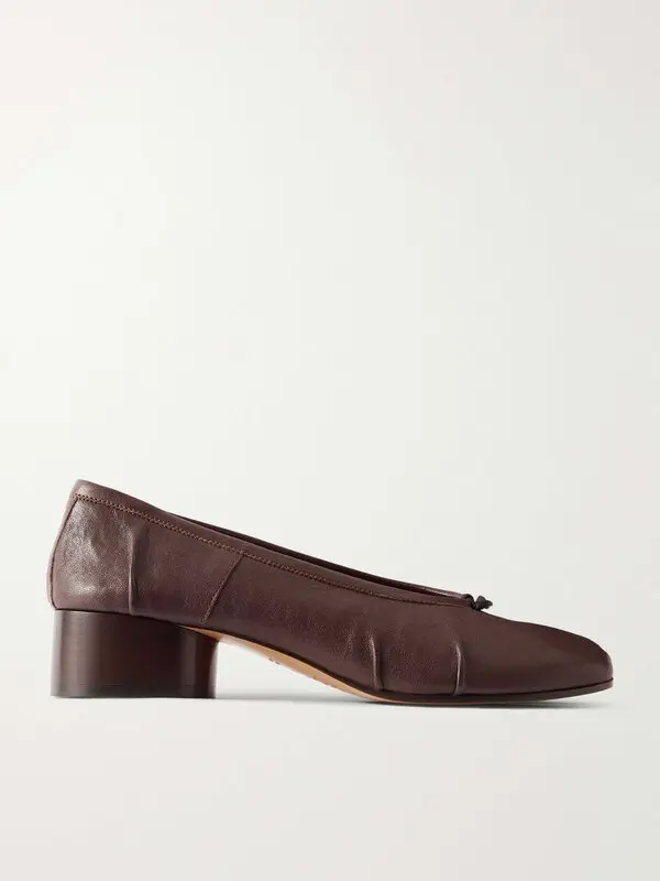 MAISON MARGIELA Tabi Ballerina Split-toe Leather Pumps - Chocolate