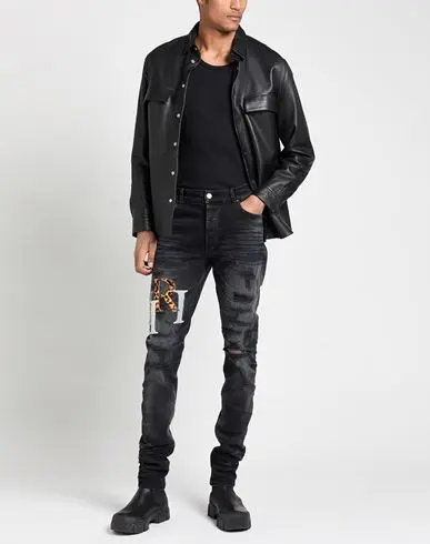 Amiri Skinny Jeans With Leather Trims