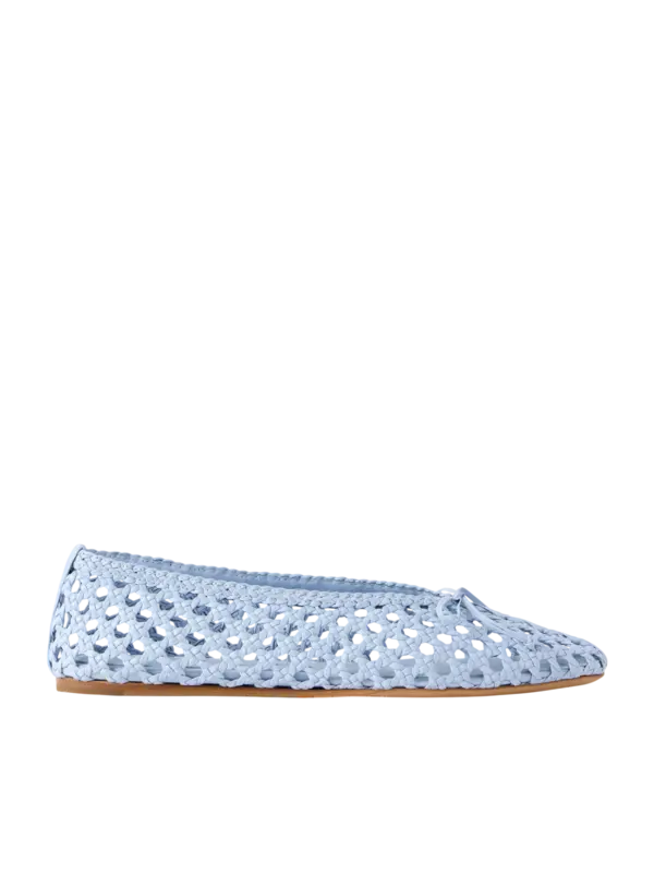 Le Monde Beryl Woven Leather Ballet Flats - Blue