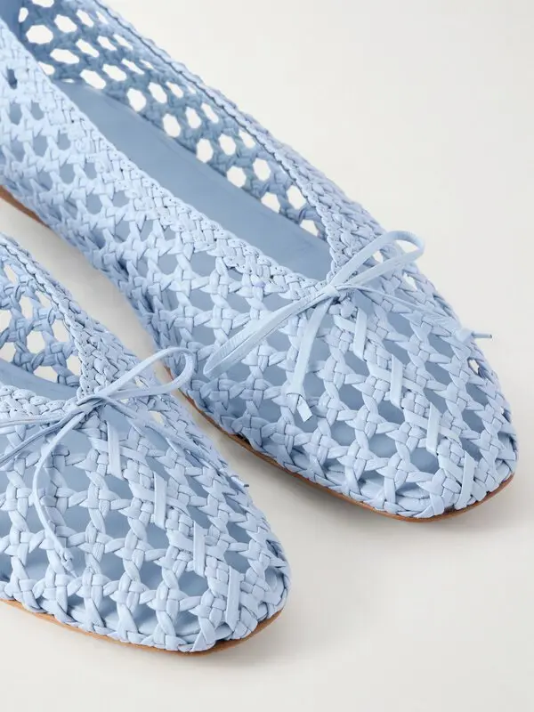 Le Monde Beryl Woven Leather Ballet Flats - Blue