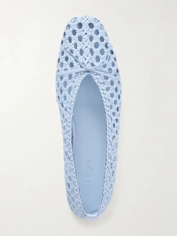 Le Monde Beryl Woven Leather Ballet Flats - Blue