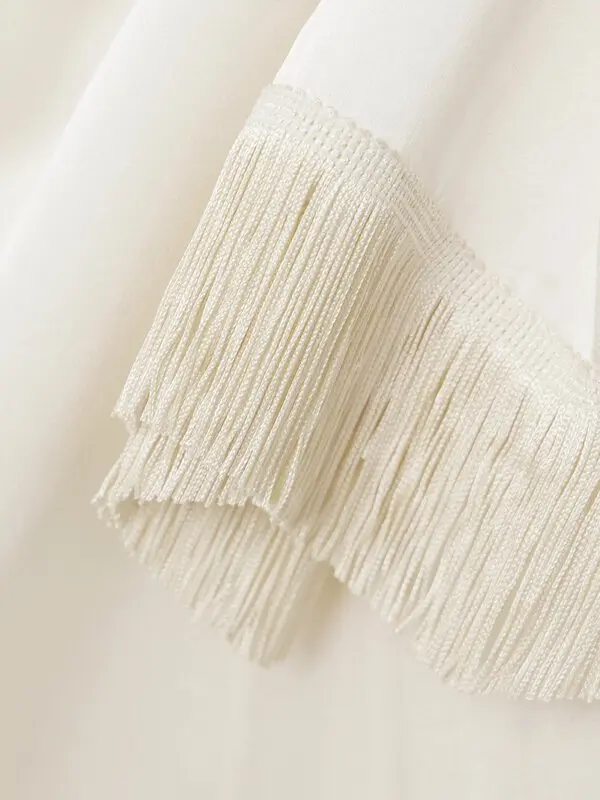 DÔEN Lavon Fringed Silk Wide-leg Pants - Neutrals