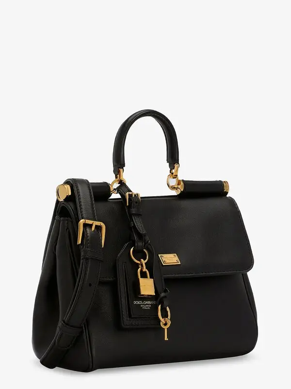 Dolce & Gabbana My Sicily Leather Shoulder Bag - Black