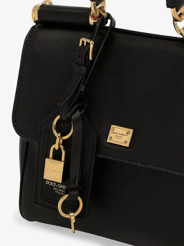 Dolce & Gabbana My Sicily Leather Shoulder Bag - Black