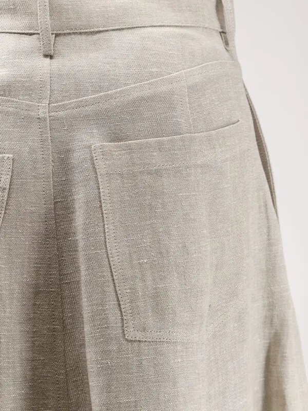 ALYSI Flared Linen Skirt