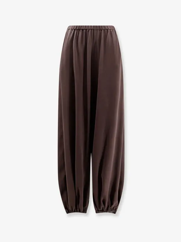 ALYSI Balloon Silk Pants - Brown
