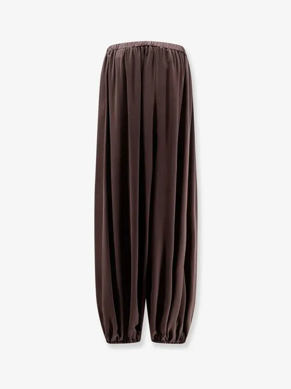 ALYSI Balloon Silk Pants - Brown