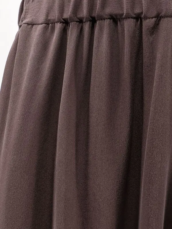 ALYSI Balloon Silk Pants - Brown