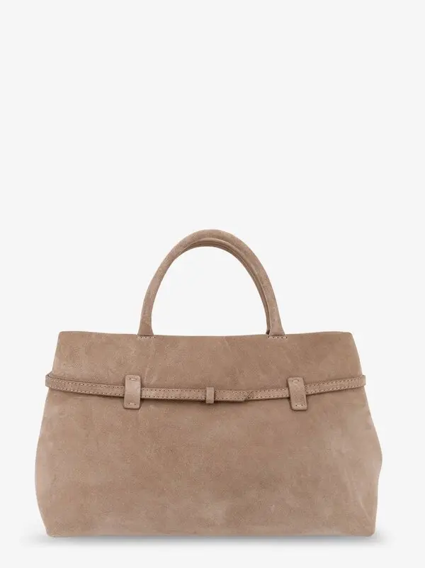 Manu Atelier Le Cambon 35 Suede Shoulder Bag - Grey