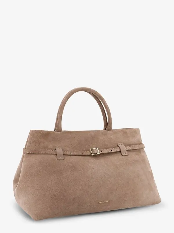 Manu Atelier Le Cambon 35 Suede Shoulder Bag - Grey