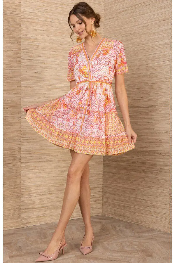 Hale Bob Ruthie Voile Dress - Pink