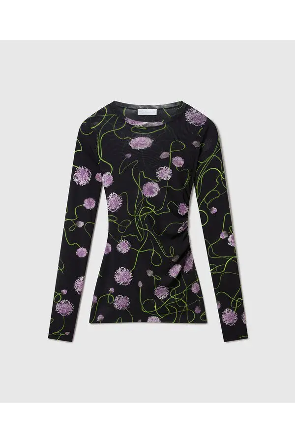 Stella McCartney Mesh Twisted Floral Top