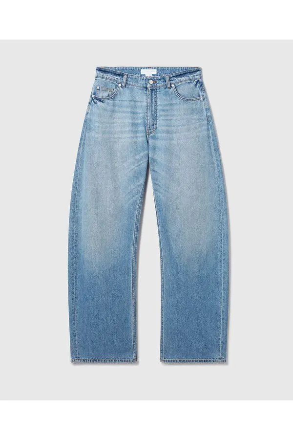Stella McCartney Pure.tech Relaxed Curve Jeans In Mid - Blue