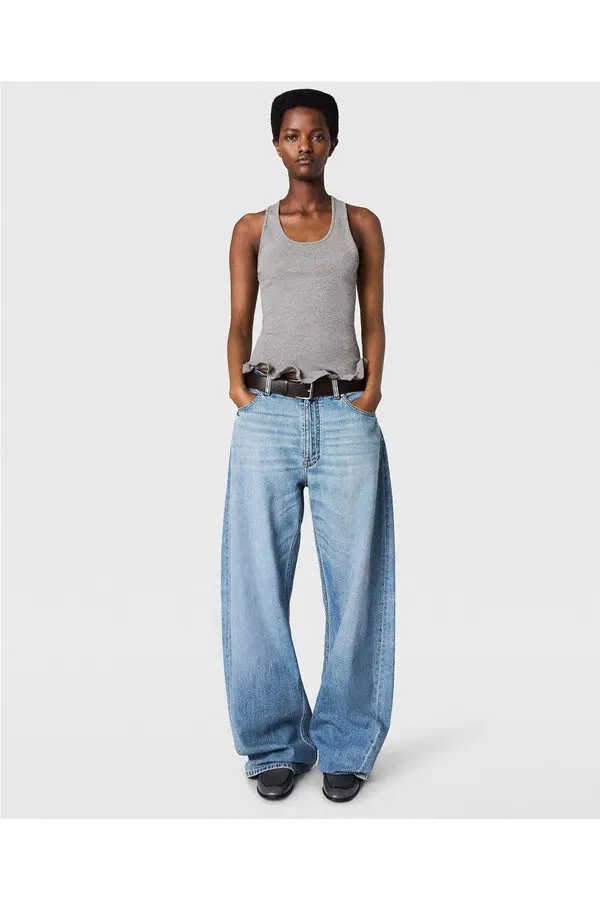 Stella McCartney Pure.tech Relaxed Curve Jeans In Mid - Blue
