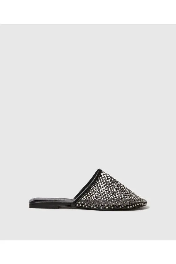 Stella McCartney Crystal Mesh Flat Slide Sandals