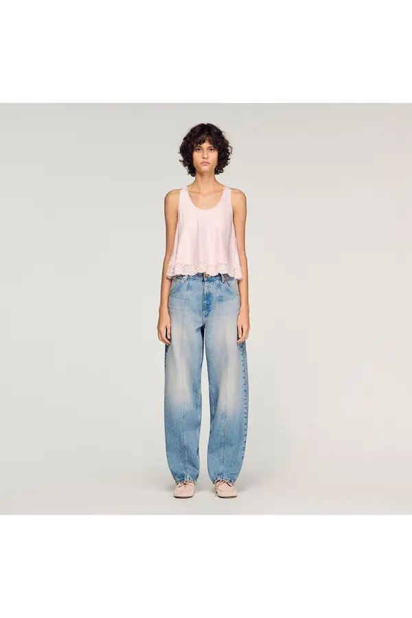 Sandro Faded Barrel Jeans - Blue