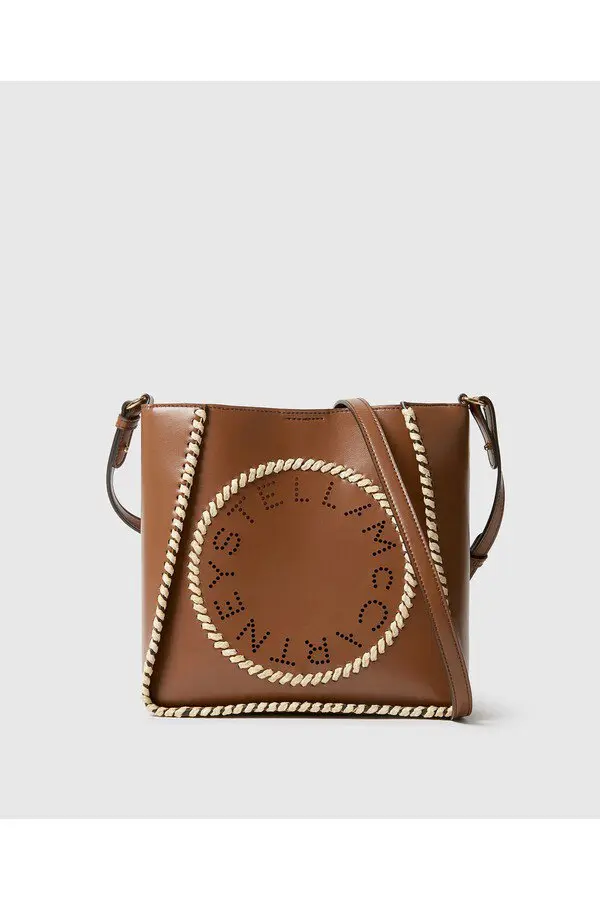 Stella McCartney Raffia Trim Crossbody Bag - Red