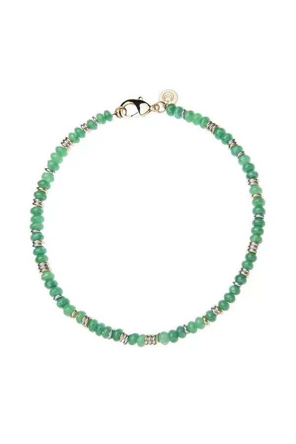 JANE WIN Jade Gilver Beaded Necklace - Green