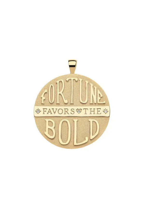 JANE WIN Jumbo Lucky Signs Pendant - Gold