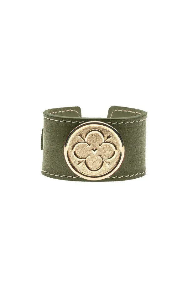 JANE WIN Love Leather Cuff - Green