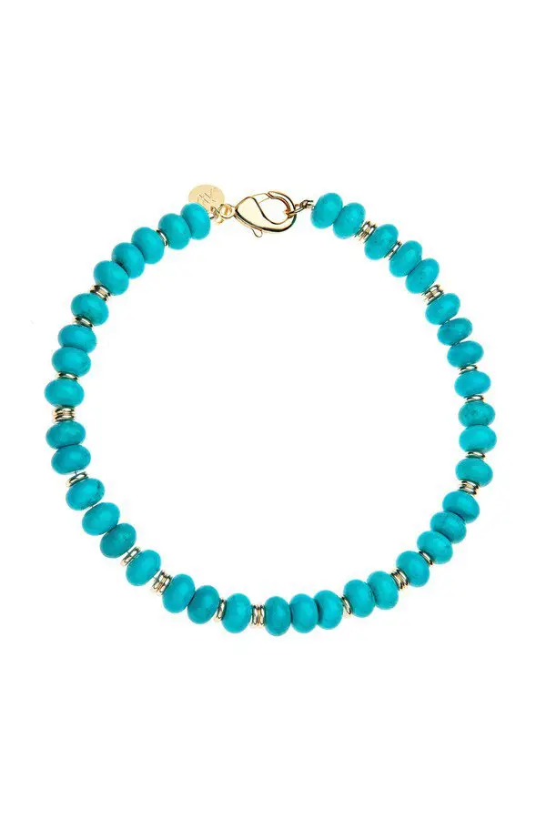 JANE WIN Turquoise Beaded Statement Necklace - Blue