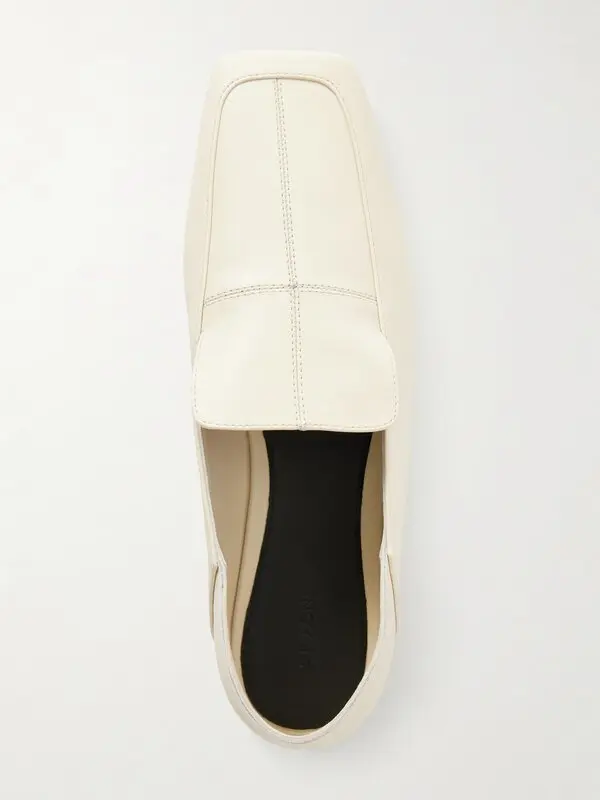 ST. AGNI Minimal Flat Leather Loafer - Neutrals