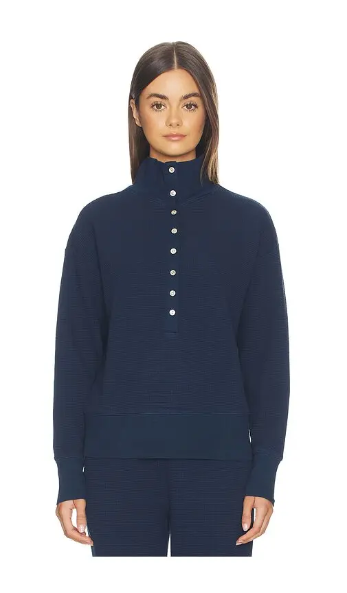 NEGATIVE UNDERWEAR Waffle Knit Pullover - Navy