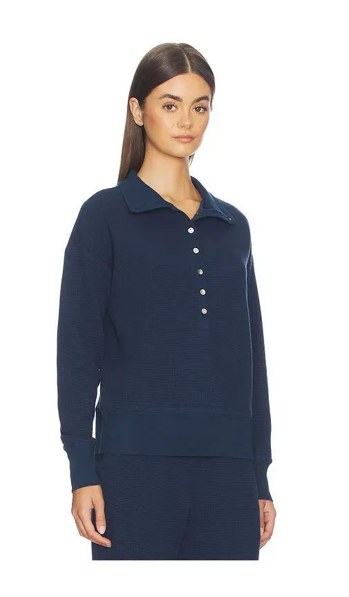 NEGATIVE UNDERWEAR Waffle Knit Pullover - Navy