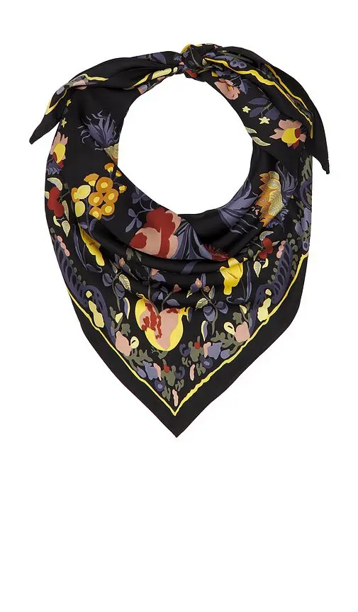 LOVERS AND FRIENDS Paula Triangle Scarf In Black - Black Floral