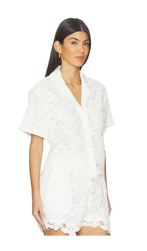 Simkhai Glenn Lace Camp Shirt - Ivory