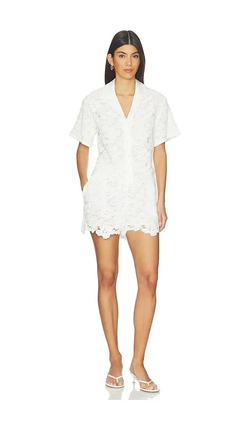 Simkhai Glenn Lace Camp Shirt - Ivory