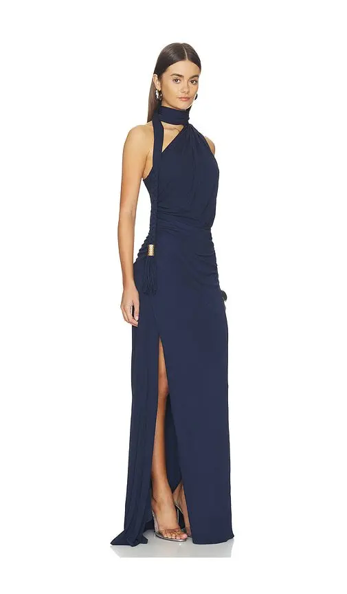Simkhai Moira Draped Jersey Gown - Midnight