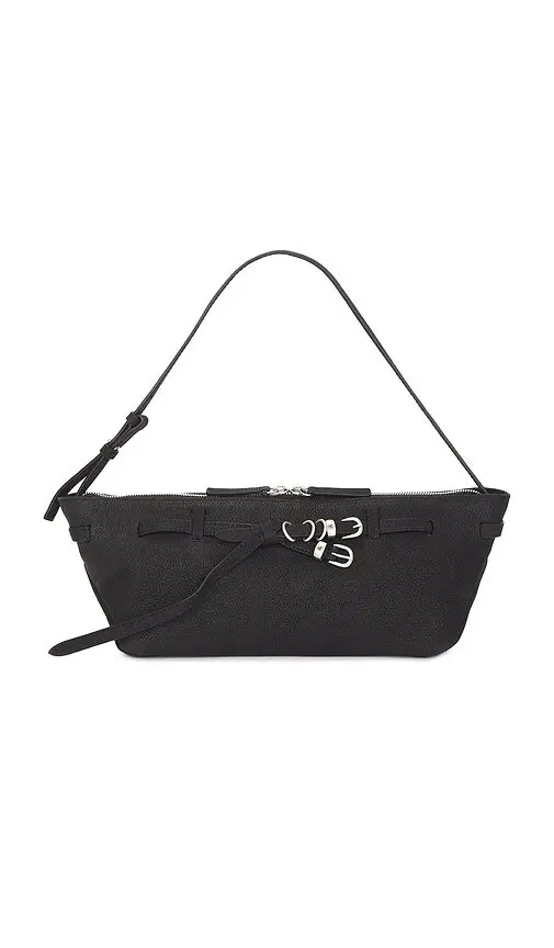 MARGESHERWOOD Grandma Used Sling Bag In Black - Black Nubuck