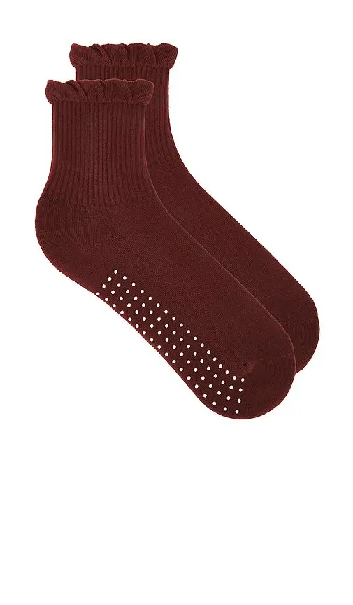 ASTORIA Bow Grip Sole Socks - Merlot