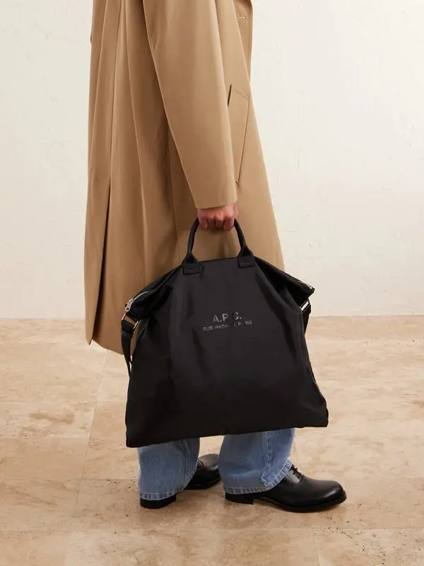 A.p.c. Webbing-trimmed Logo-print Shell Messenger Bag