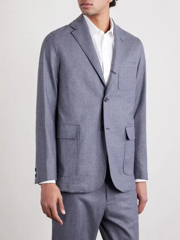 BEAMS Wool-blend Flannel Blazer - Gray