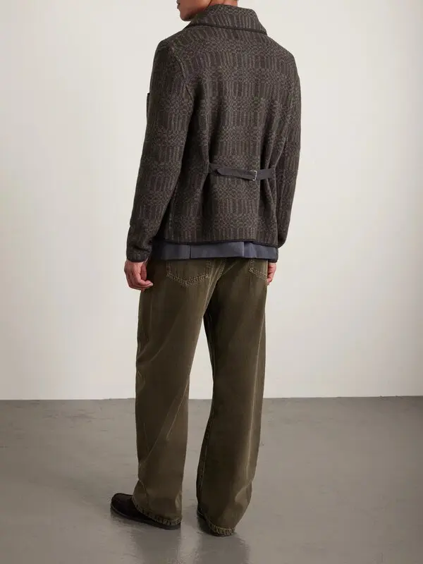 Ralph Lauren Shawl-collar Jacquard-knit Wool And Cashmere-blend Cardigan