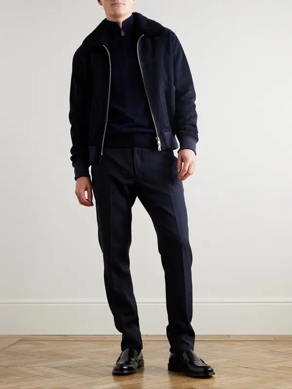 Mr P. James Cashmere Half-zip Sweater - Blue